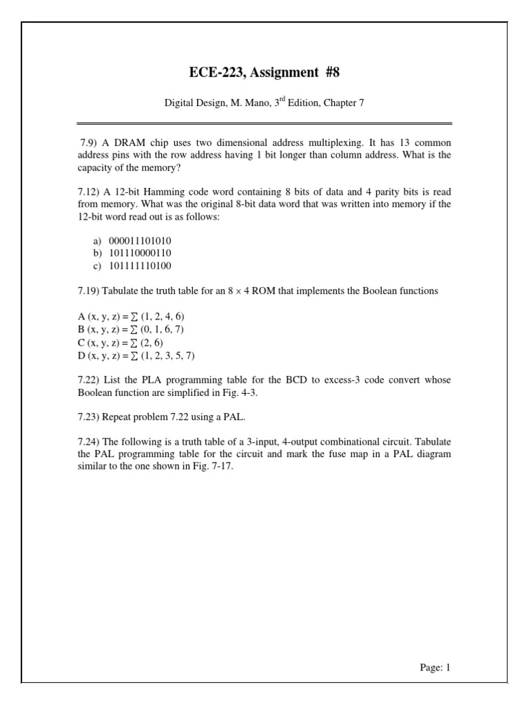 Assignment8 3rd Edition | PDF