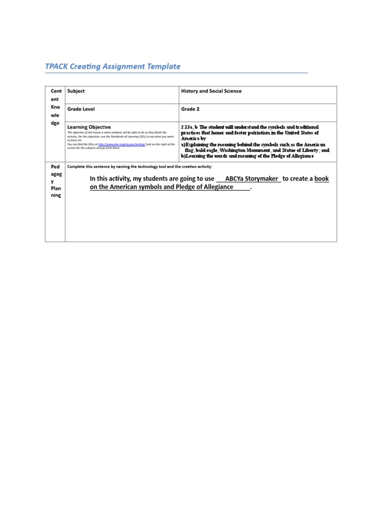 Tpack Lesson Plan | PDF | Teaching | Education Theory