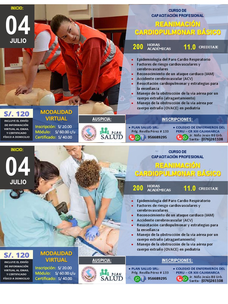 Afiche RCP Básico | PDF | Paro cardíaco | Reanimación cardiopulmonar