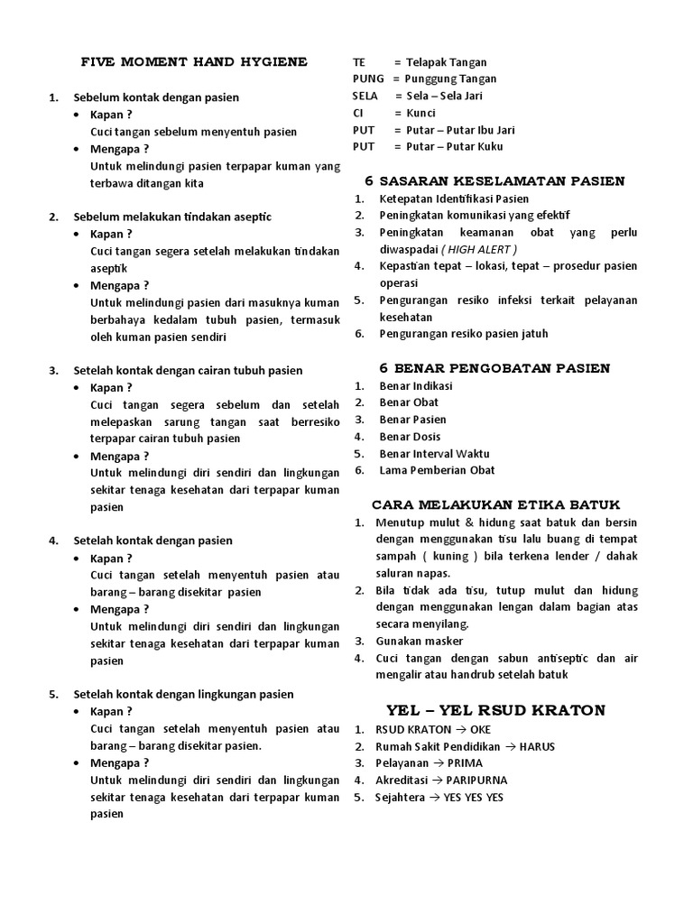 Five Moment Hand Hygiene | PDF