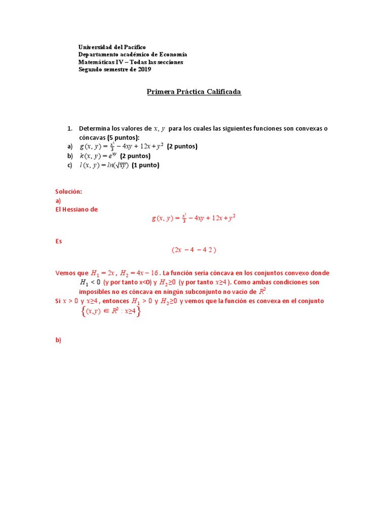 Solucionario PC1 | PDF | Conjunto convexo | Matriz (Matemáticas)