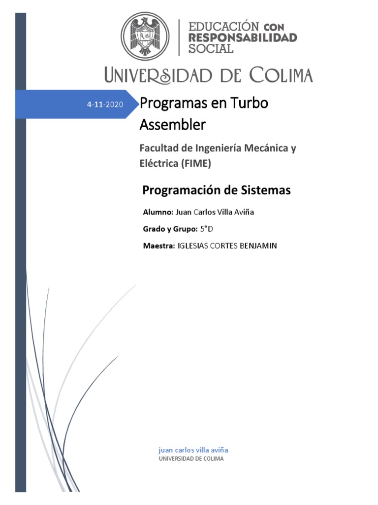 Programas en Turbo Assembler | PDF