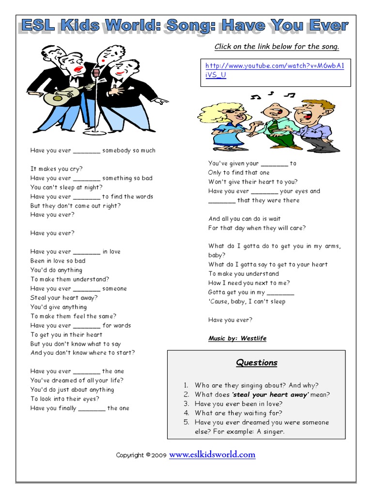 Have You Ever Song Westlife Worksheet | PDF