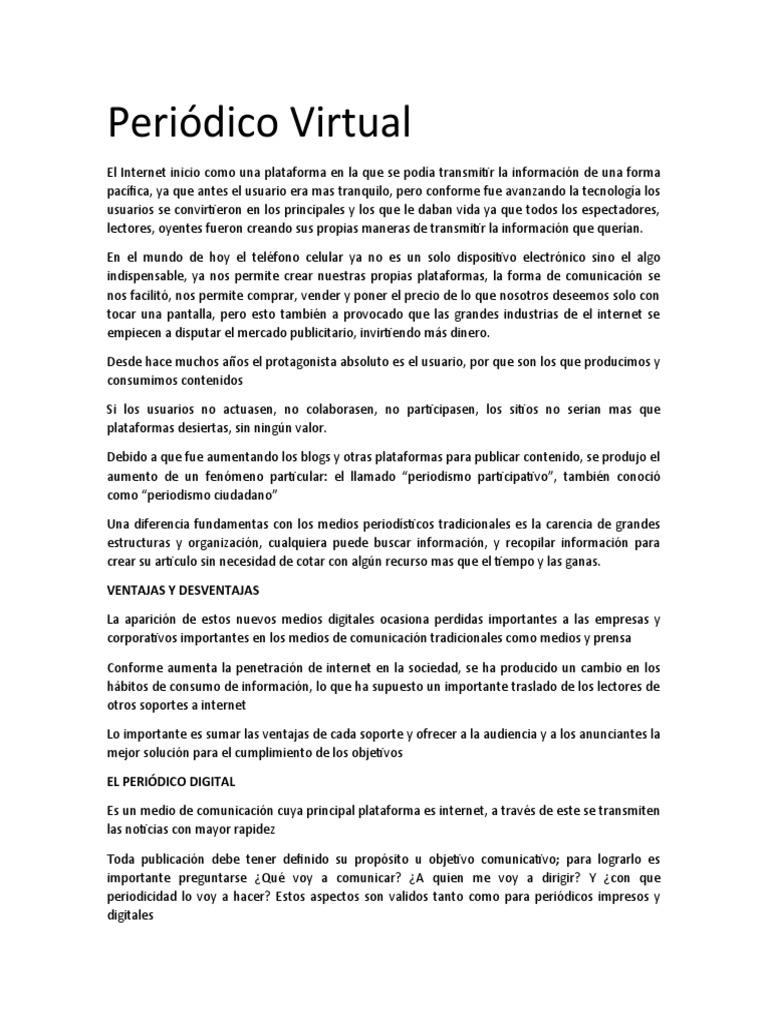 Periodico Virtual | PDF | Internet | Información