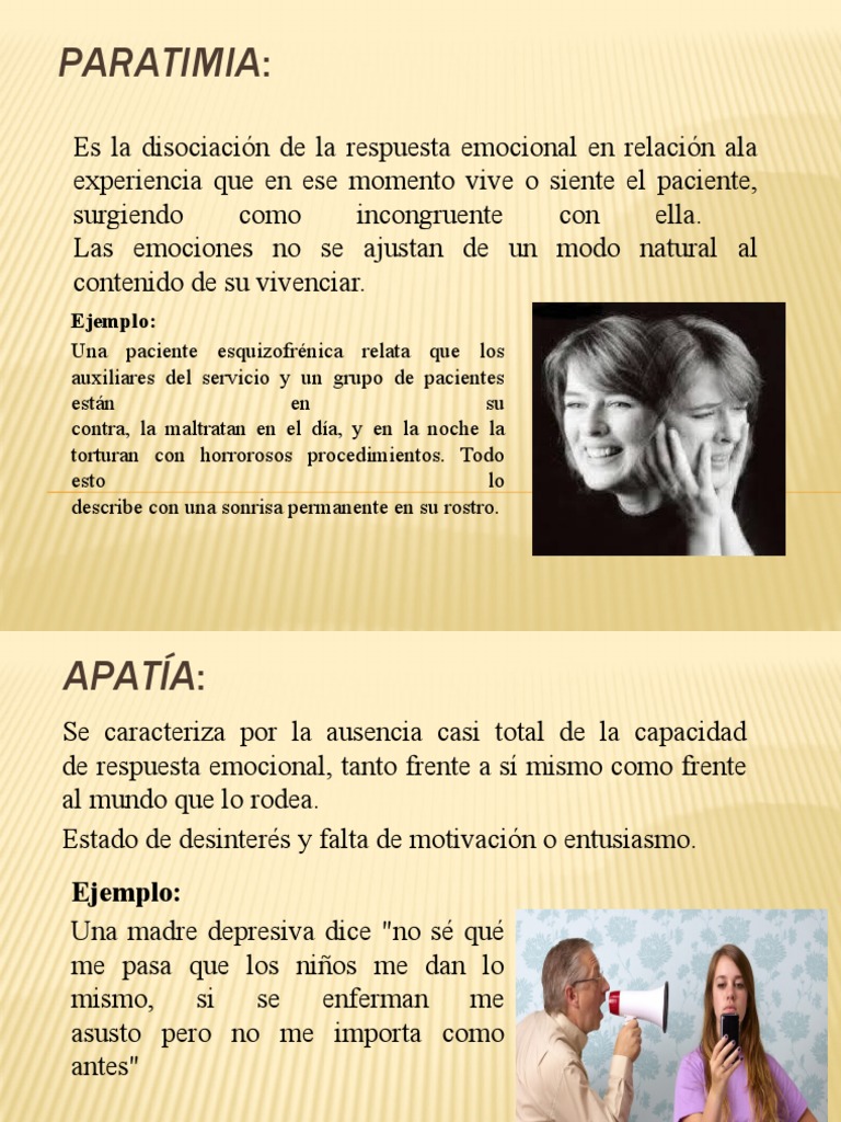 Paratimia | PDF | Las emociones | Depresión (estado de ánimo)