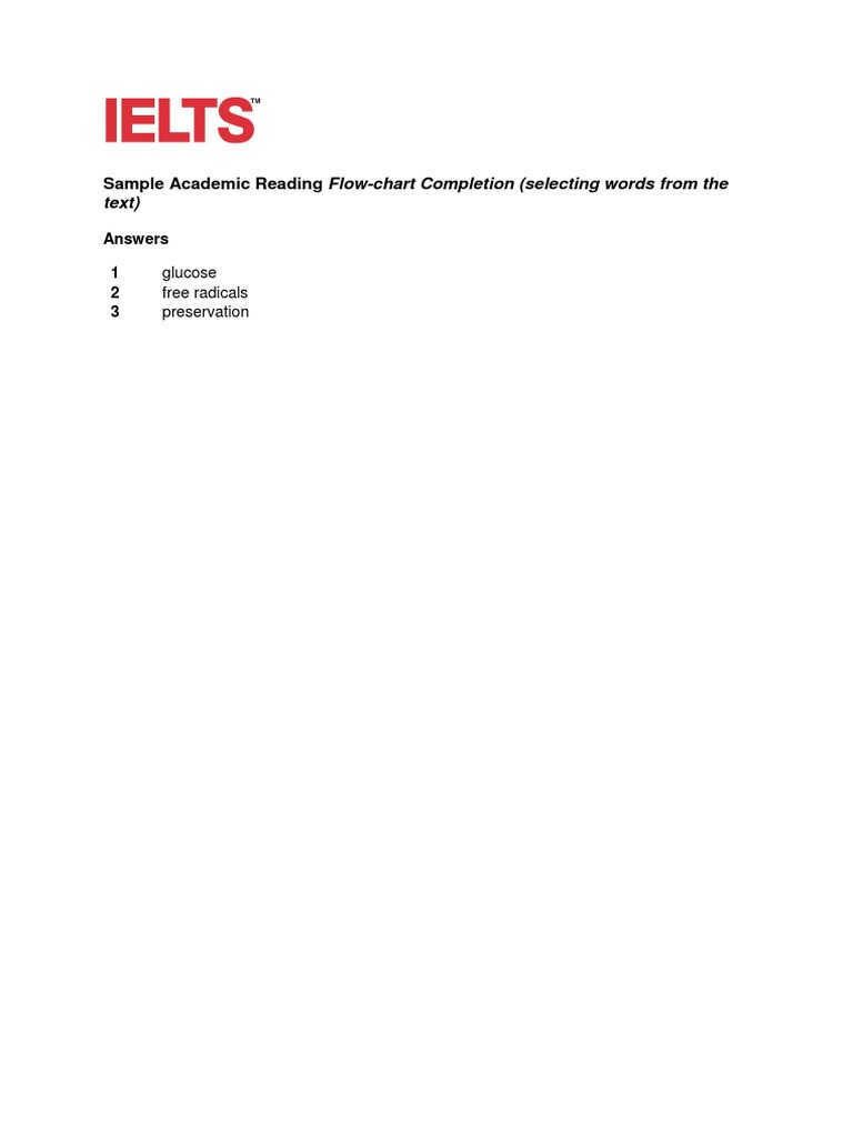 Academic Reading Sample Task Flowchart Completion Selecting Words From The Text Answers PDF | PDF