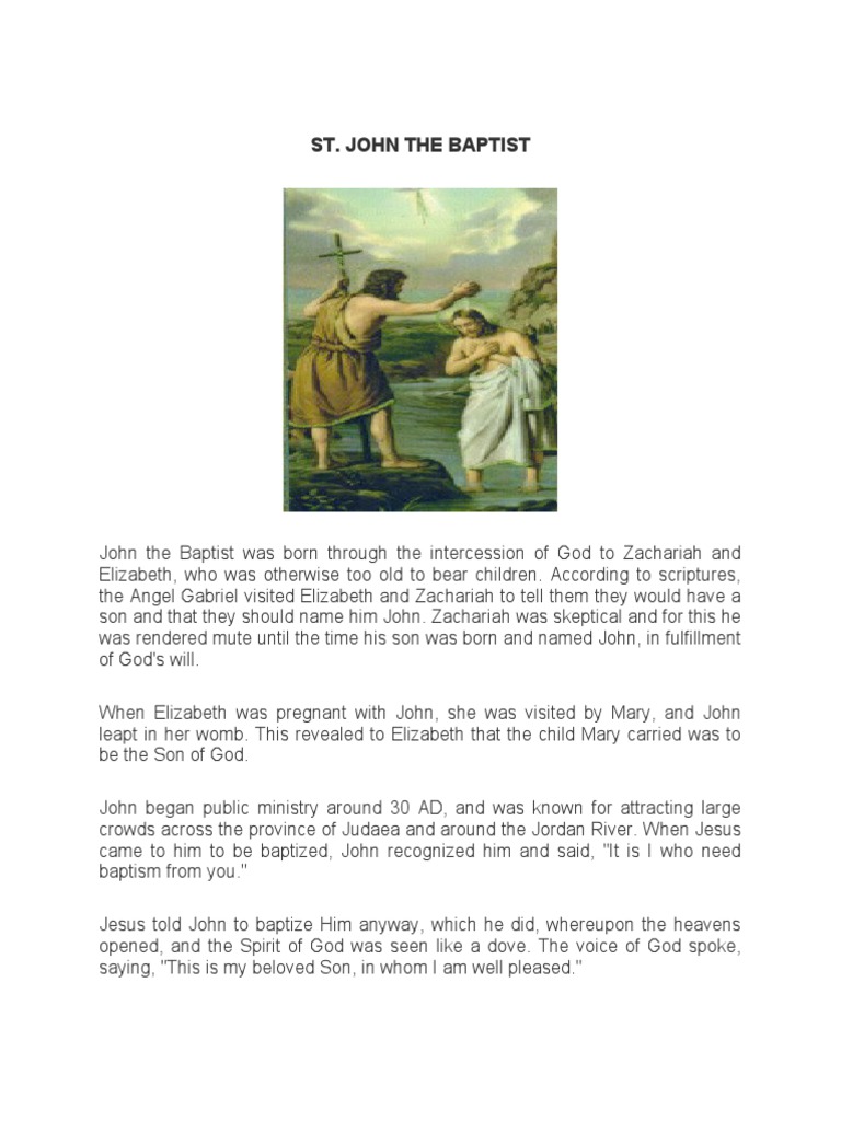 St. John The Baptist | PDF | John The Baptist | Christianity