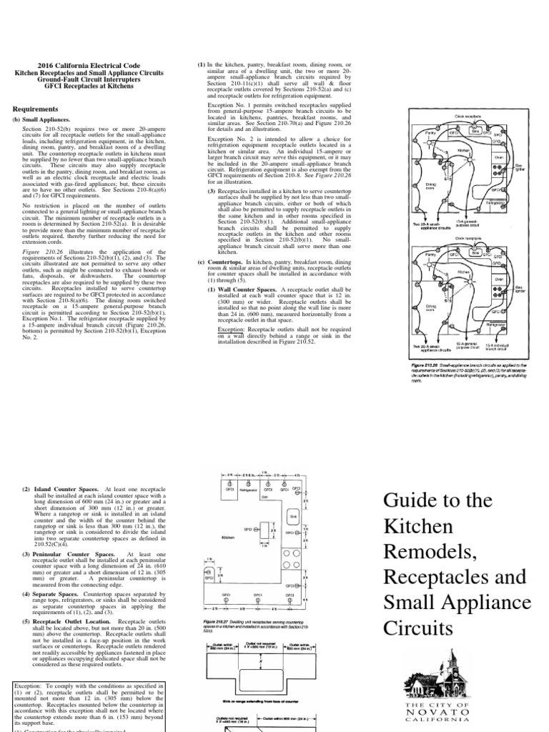 Kitchen Electrical Code Guide 2016 | PDF | Countertop | Ac Power Plugs ...