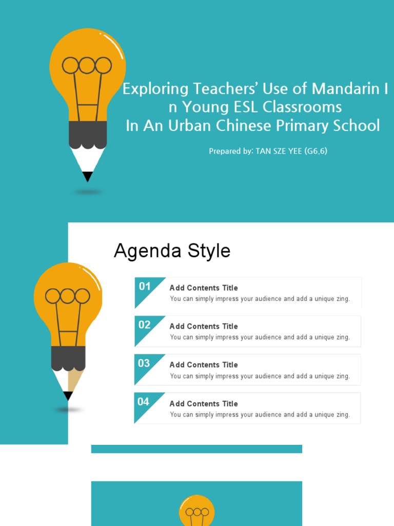 Exploring Teachers' Use of Mandarin I N Young ESL Classrooms in An ...