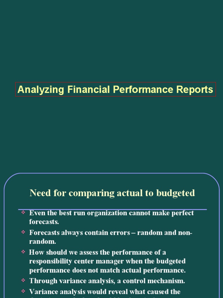 Analyzing Financial - Performance Report | Download Free PDF | Prices ...
