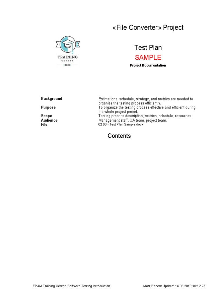 Test Plan Sample | PDF | Software Testing | Software Bug