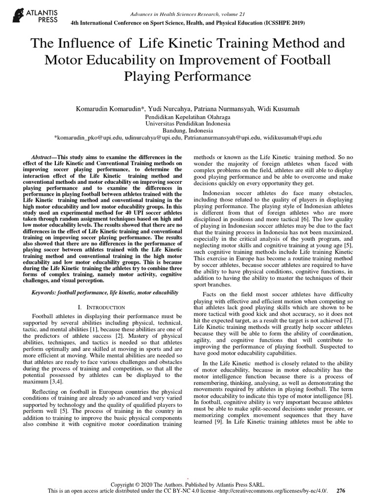 The Influence of Life Kinetic Training Method and | PDF | Motor ...