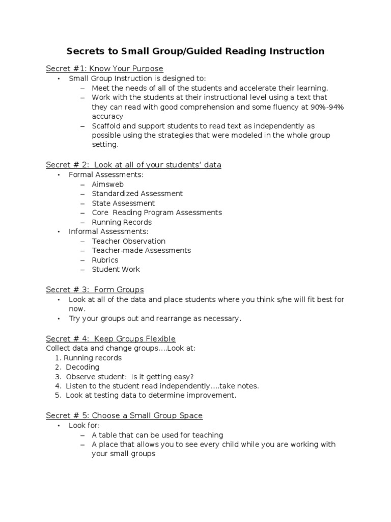 Secrets To Small Group | PDF | Reading Comprehension | Change