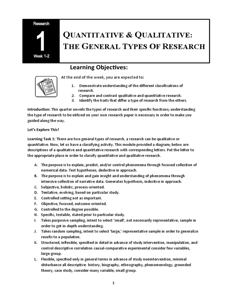 Research 1 Quarter 2 Module For Special Science Class | PDF ...