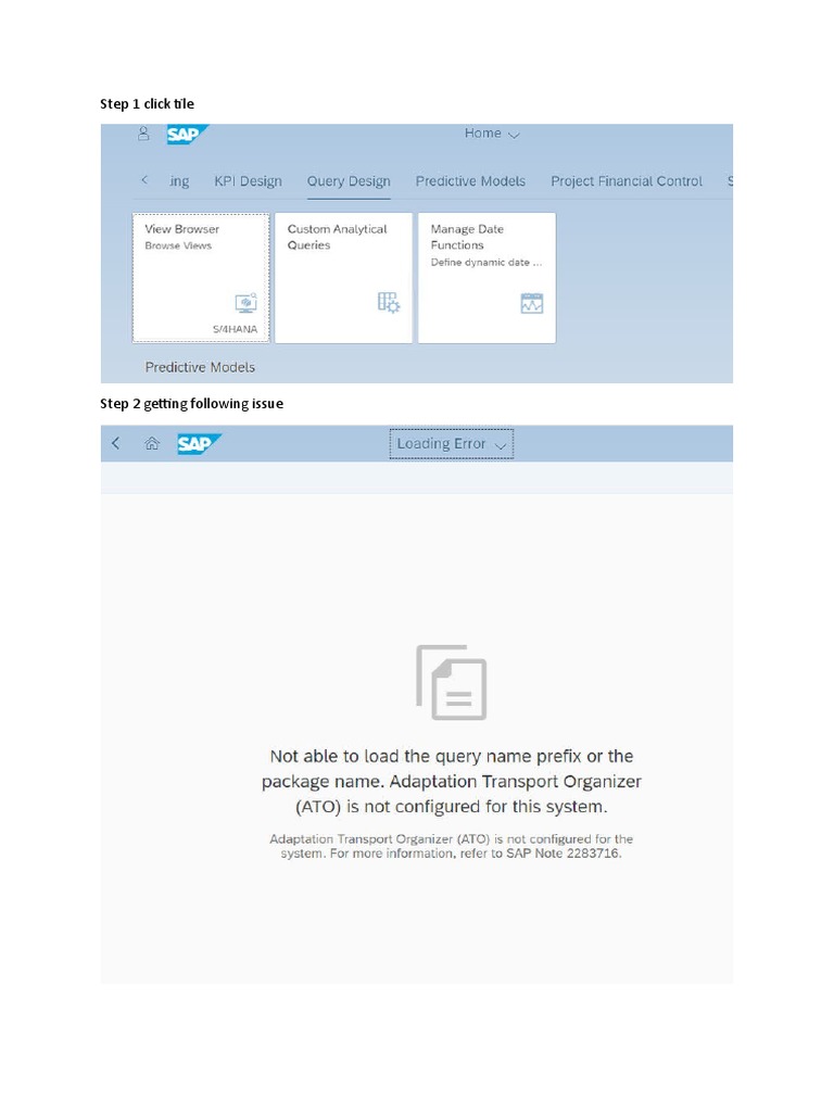 Custom Analytical Query Tile Issue | PDF