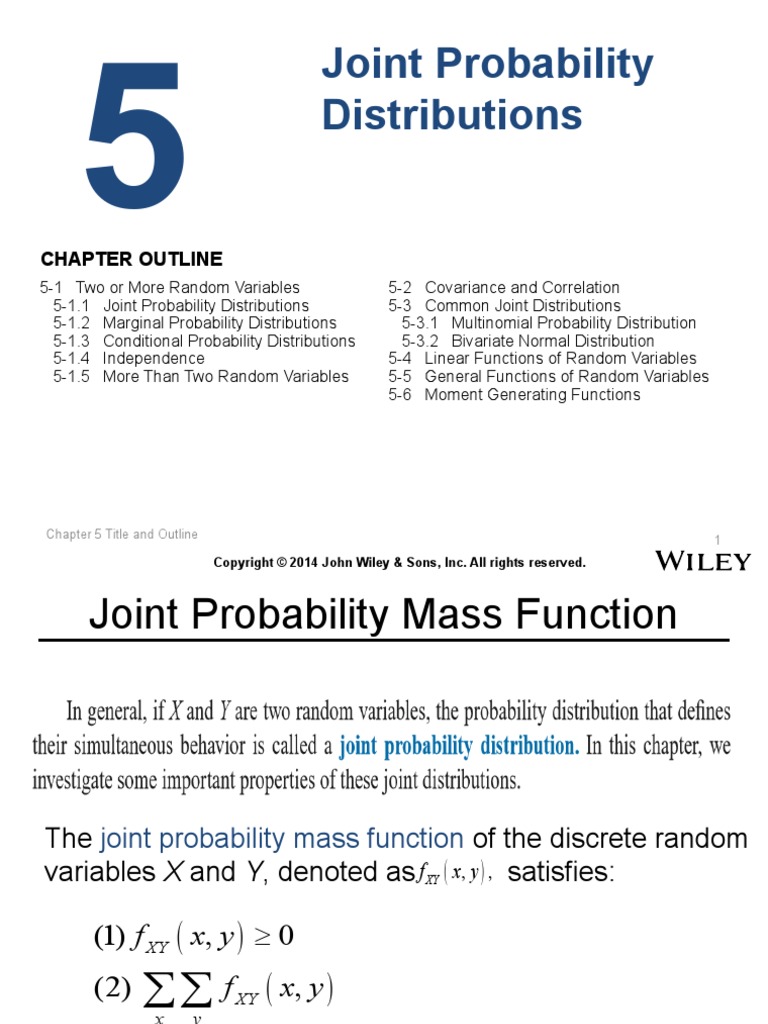 Joint Probability Distributions: Chapter Outline | PDF | Applied ...