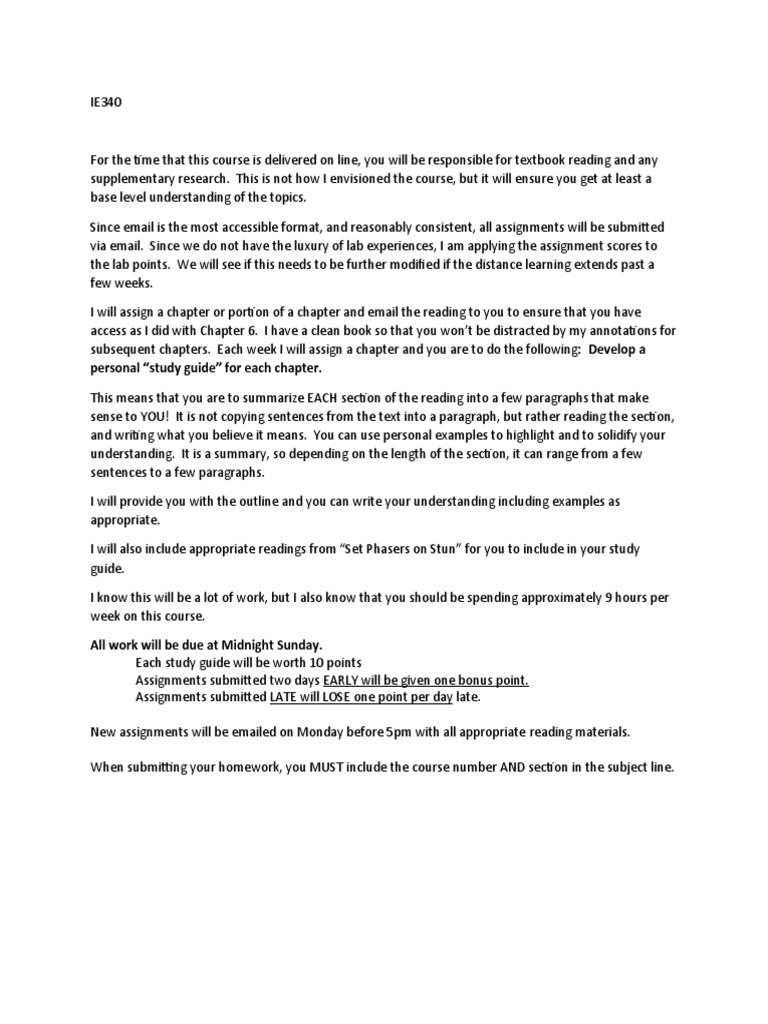 Personal "Study Guide" For Each Chapter | PDF | Language Arts ...