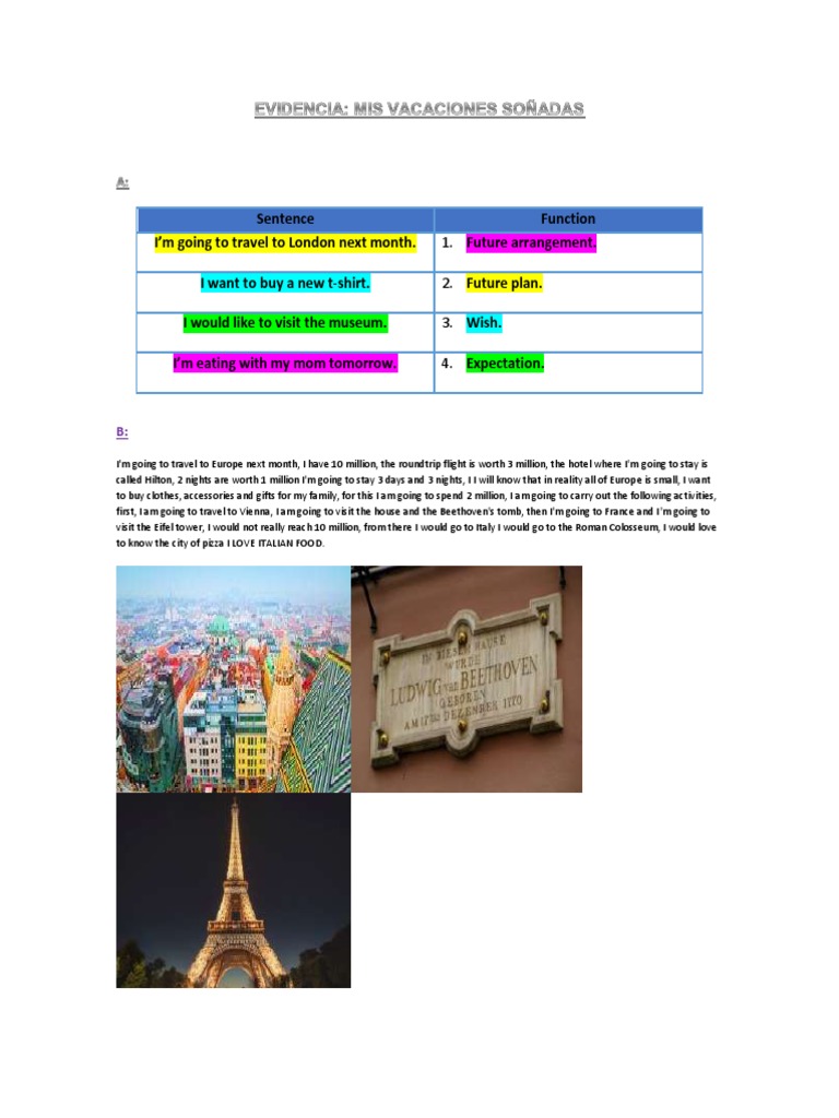 European Travel Plans and Activities | PDF | Tourism | Service Industries