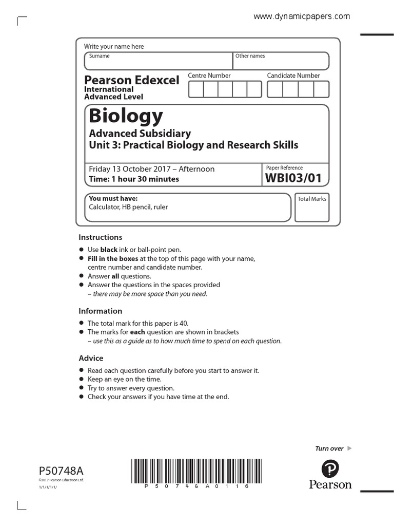 Biology: Pearson Edexcel | PDF | Life Sciences | Organisms