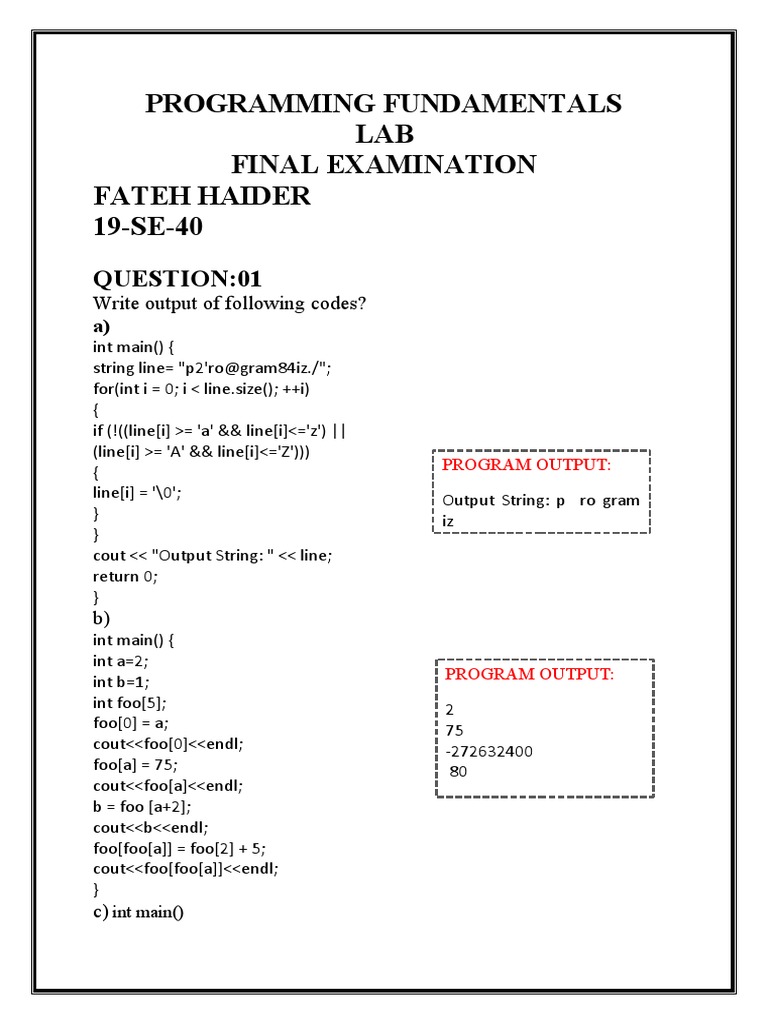 PF Lab Final | PDF | Computer Programming | Software Engineering