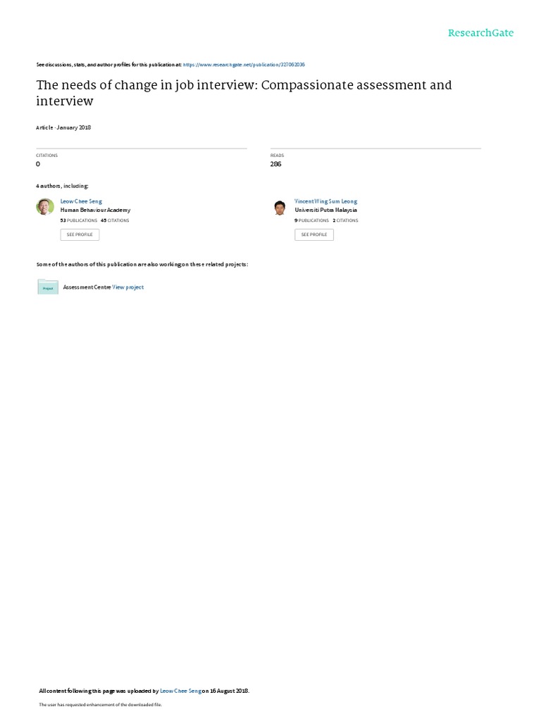 Compassionate Interview | PDF | Job Interview | Interview