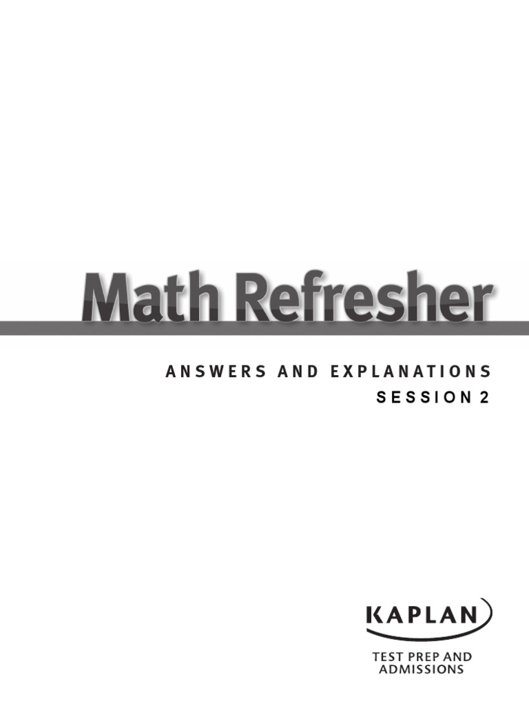 Answers and Explanations: Session 2 | PDF | Fraction (Mathematics ...