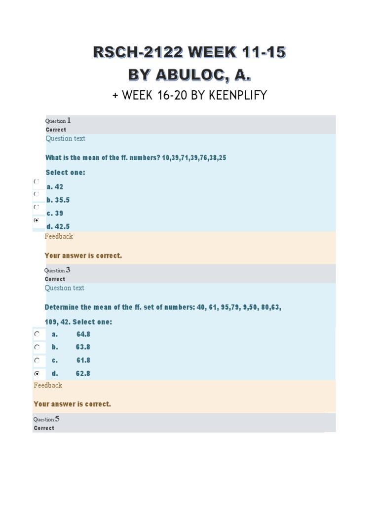 RSCH-2122 WEEK 11-20 - Abuloc, A. + Keenplify | PDF | Analysis Of ...