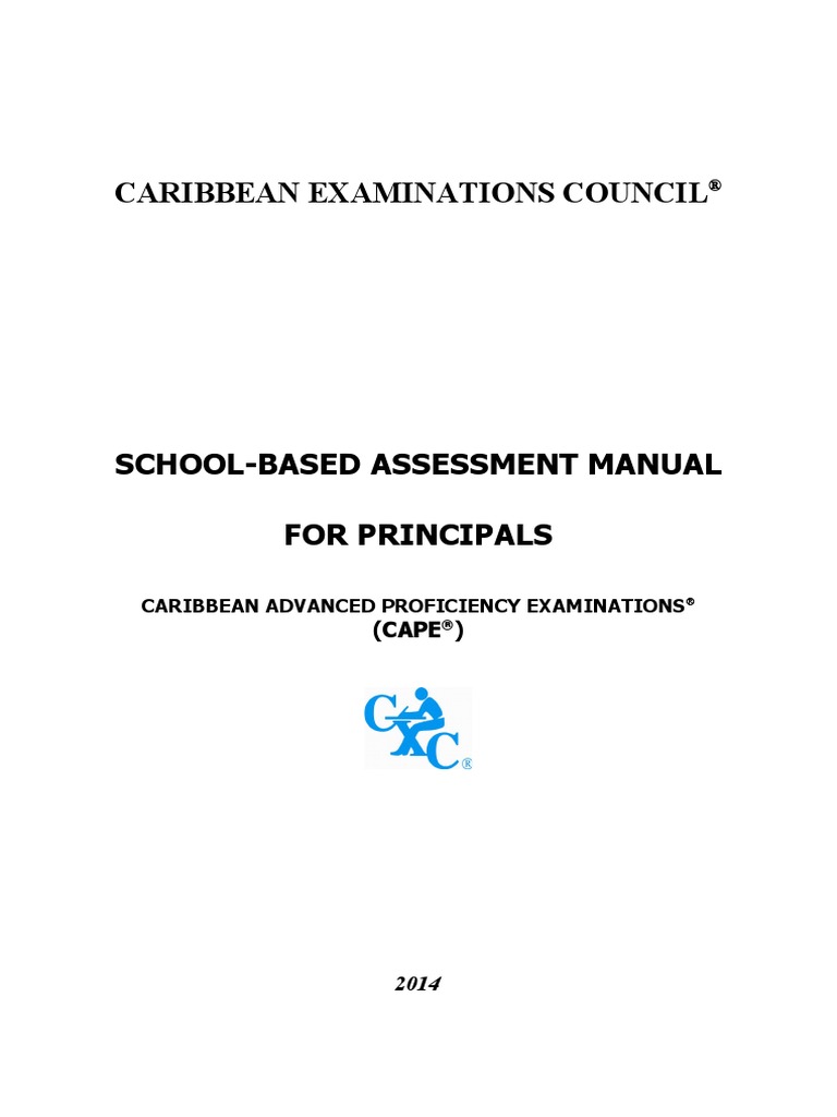 CAPE SBA Manual For Principals Final | PDF | Educational Assessment ...