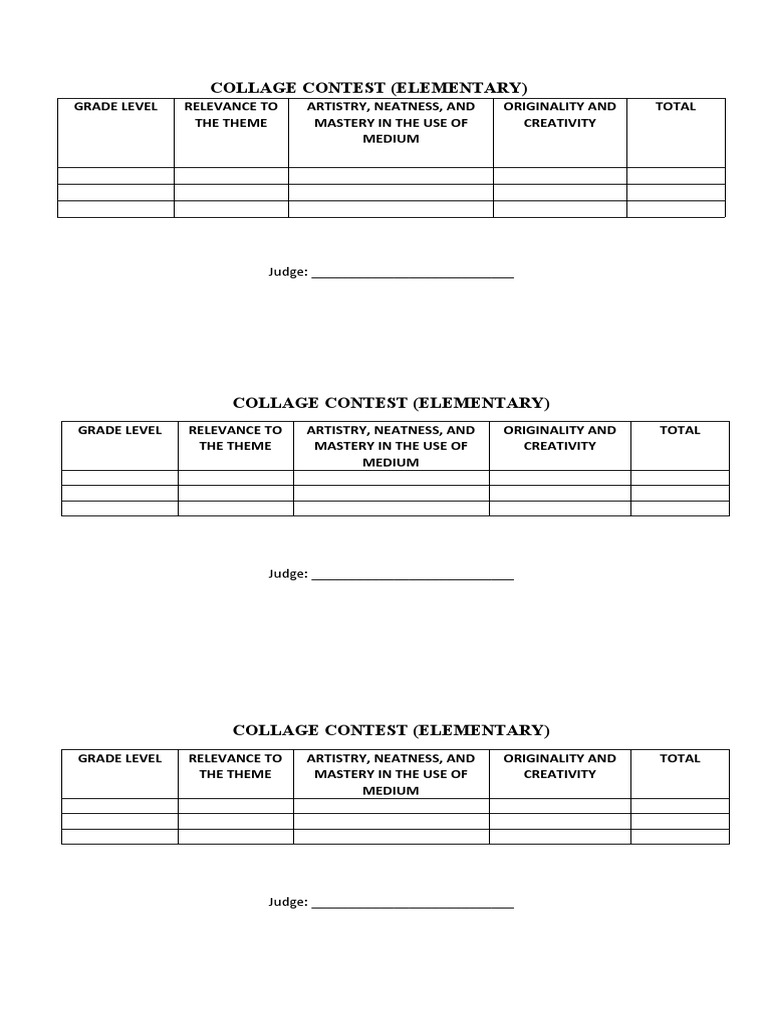 Collage Contest Criteria | PDF