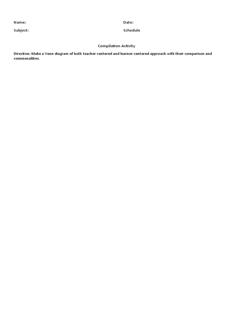 Name: Date: Subject: Schedule | PDF