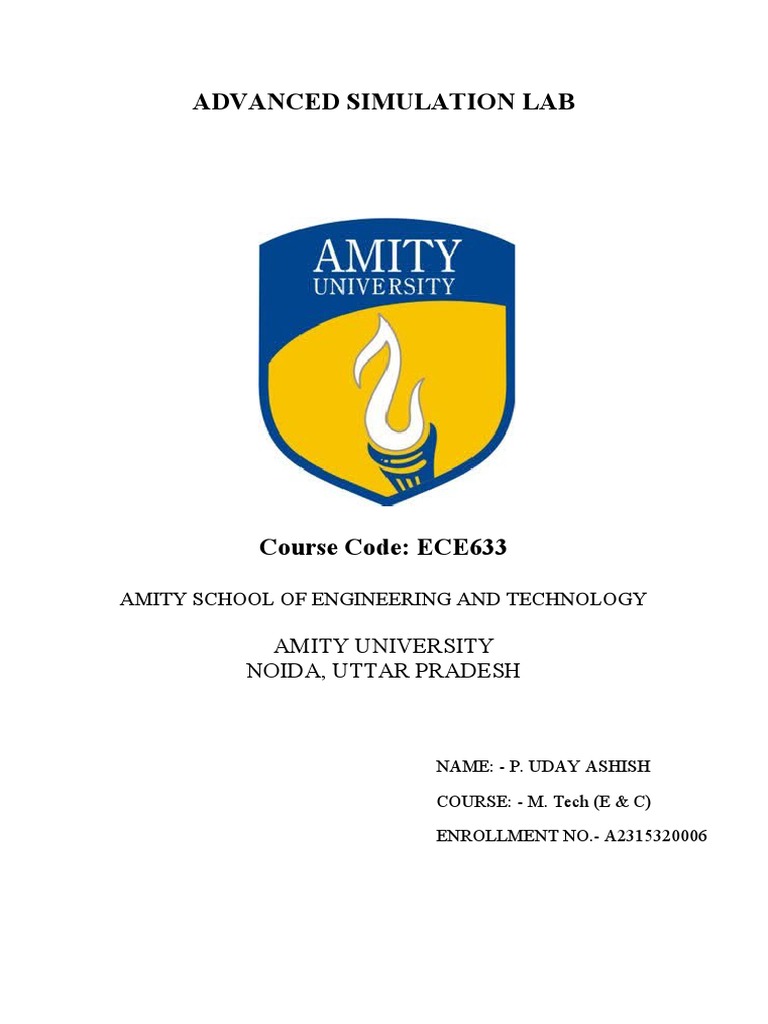 Advanced Simulation Lab: Amity University Noida, Uttar Pradesh | PDF ...