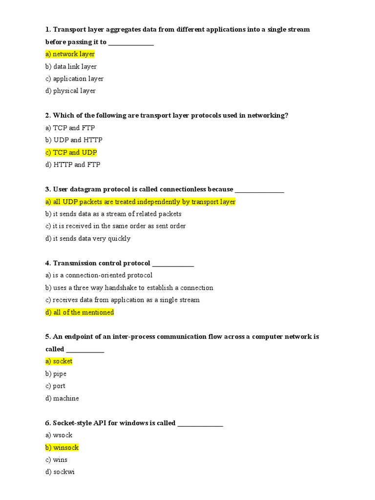 CN 4th Unit MCQ 160 | PDF | Transmission Control Protocol | Internet Protocol Suite
