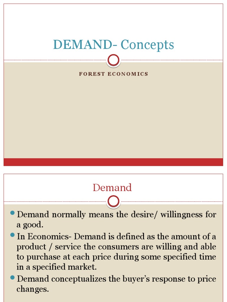 DEMAND - Concepts | PDF | Demand | Price Elasticity Of Demand
