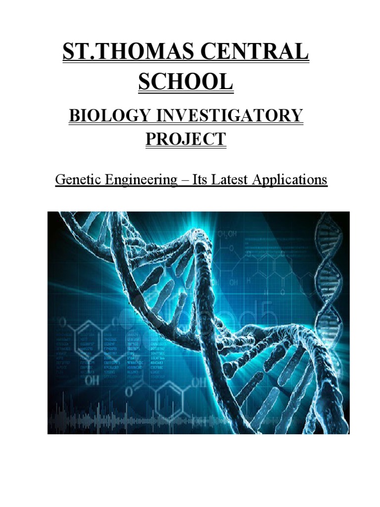 ST - Thomas Central School: Biology Investigatory Project | PDF ...