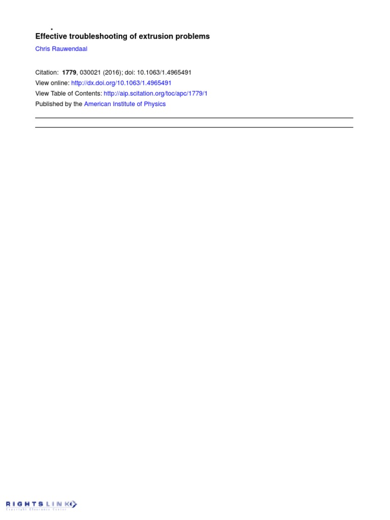 Troubleshooting Extrusion Problems – OQWCDG