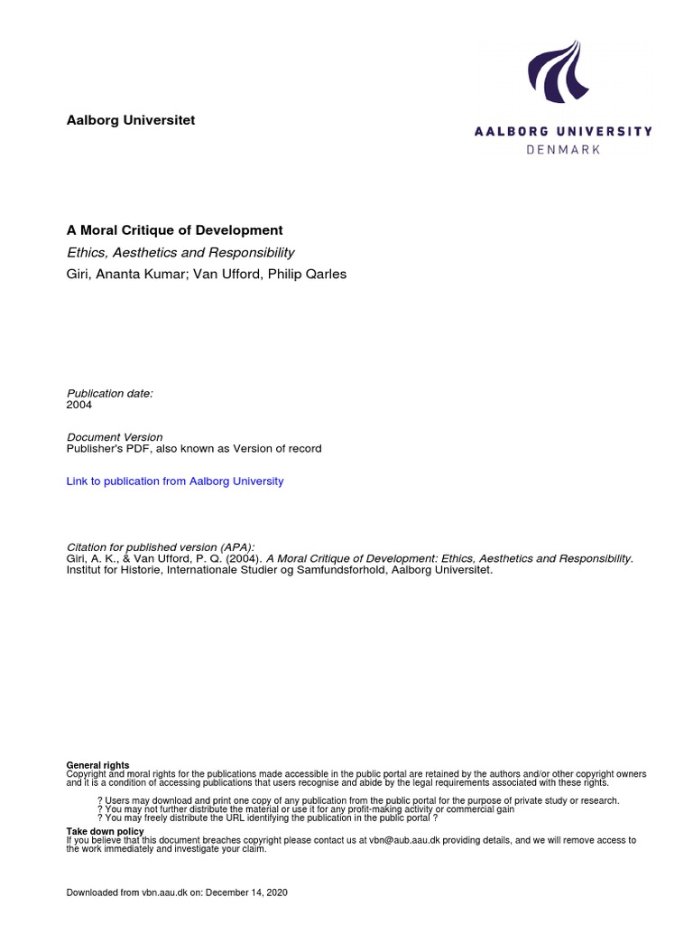 A Moral Critique of Development - Workingpaper - 128 | PDF | Immanuel ...