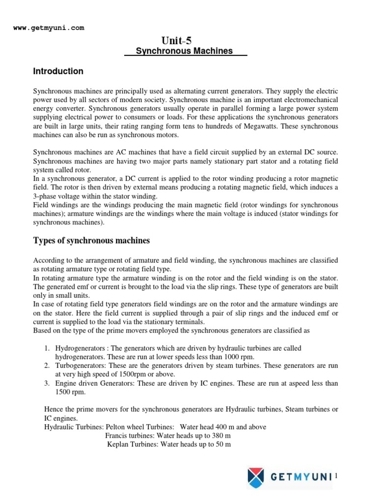 Electrical Engineering - Engineering - DC Machines and Synchronous ...