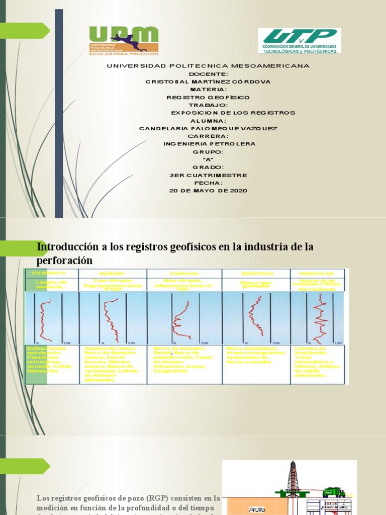 Registros Geofisicos PRESENTACION | PDF | Resistividad Eléctrica y Conductividad | Temperatura
