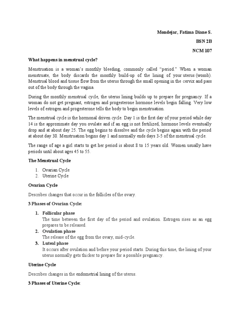 What Happens in Menstrual Cycle | PDF | Menstrual Cycle | Ovary