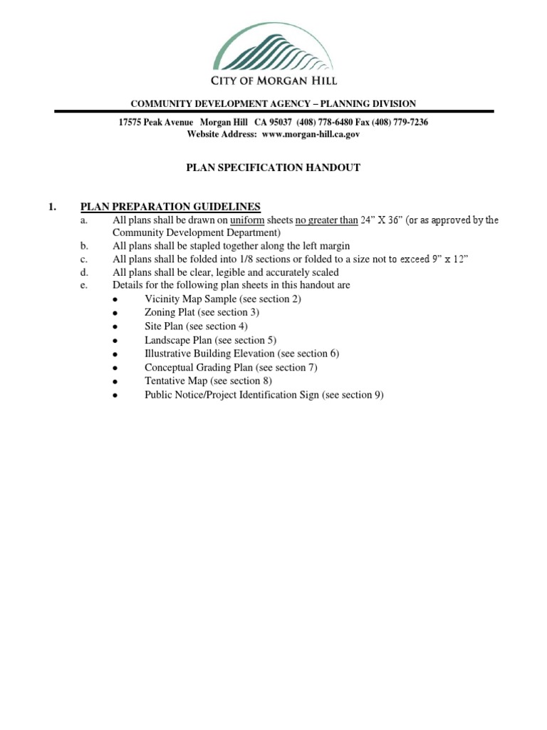 Plan Specification Handout - 201408131253344639 | PDF | Land Lot ...