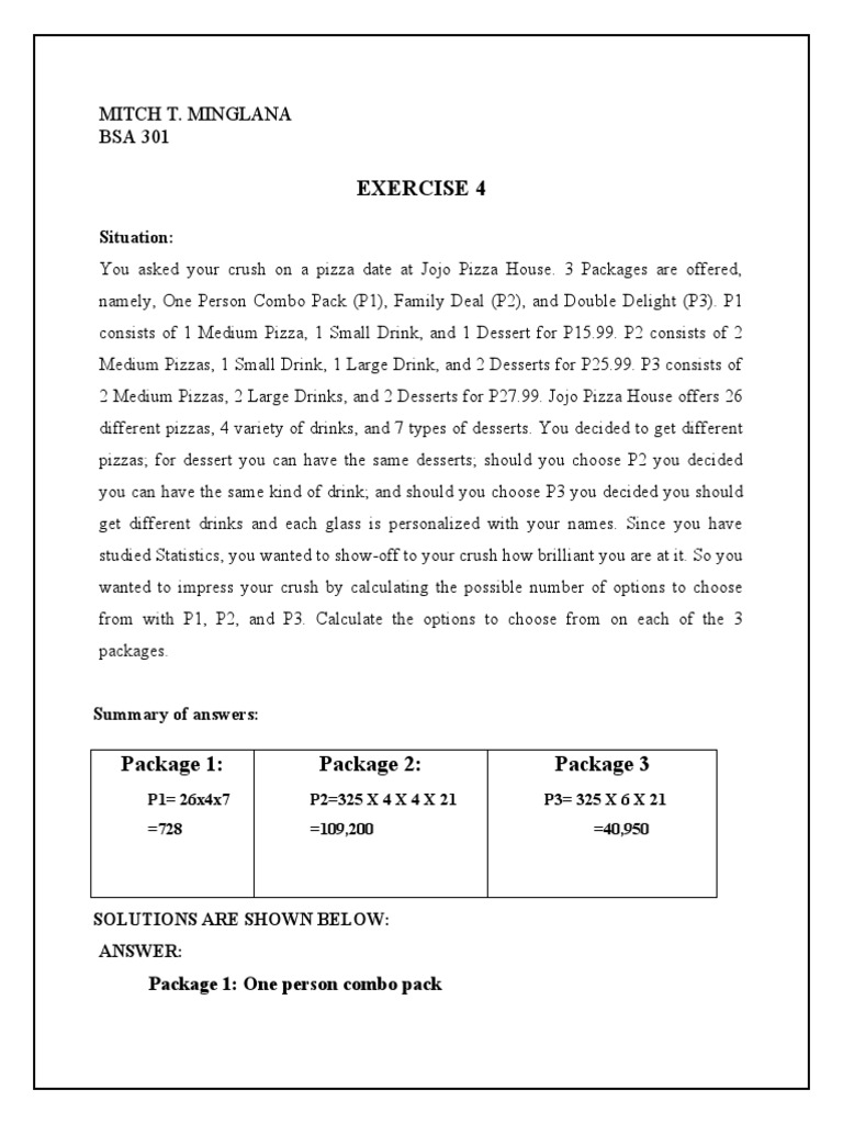 Exercise 4 Minglana Mitch T | PDF | Nature | Business