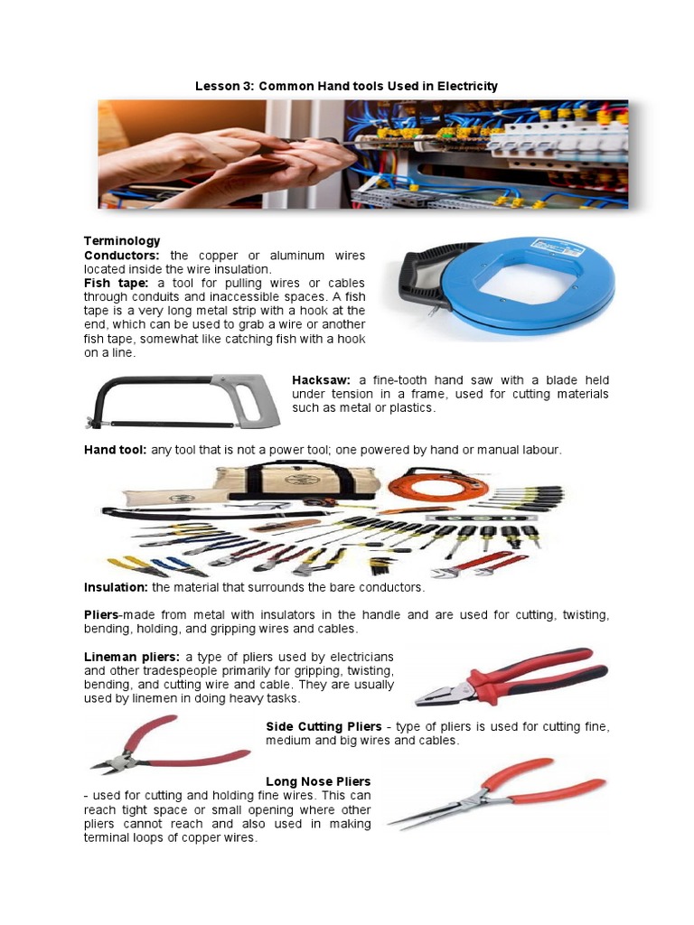 Electrical Hand Tools And Their Uses