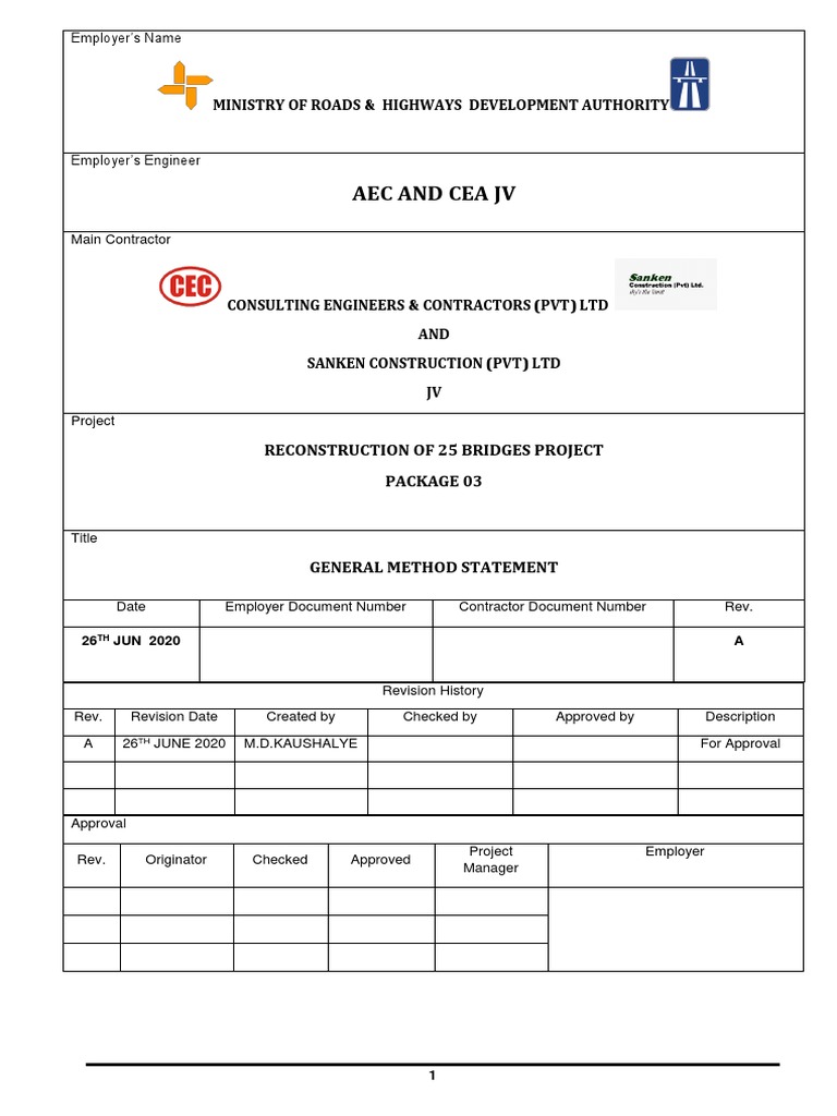 Bridge Construction Method Statement | PDF | Deep Foundation | Personal ...