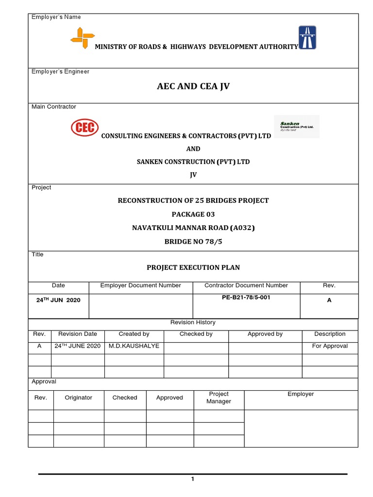 Project Execution Plan For Bridge Construction | PDF | Deep Foundation ...