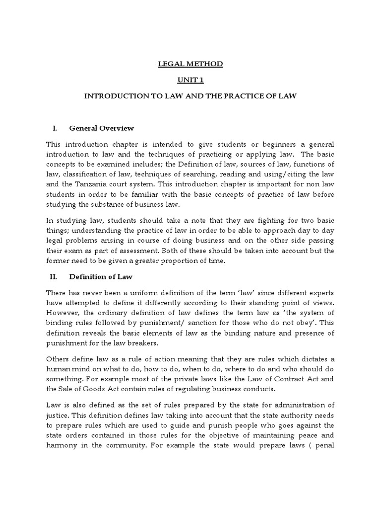 INTRODUCTION - TO - LAW - Unit 1 | PDF | Constitution | Sources Of Law