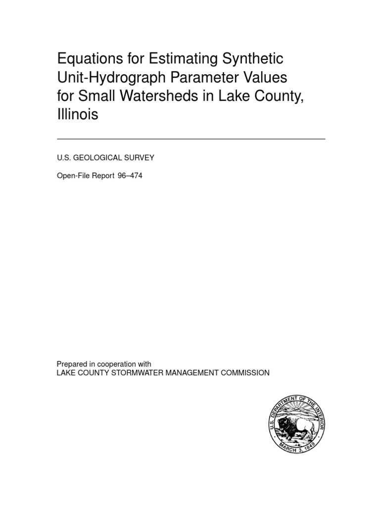 Equations For Estimating Synthetic Unit-Hydrograph Parameter Values For ...