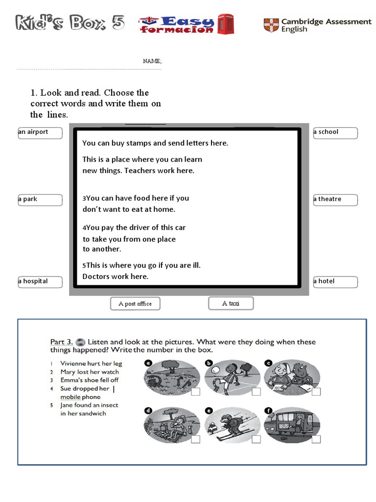 Examen Evaluacion 2 Kids Box 5 | PDF