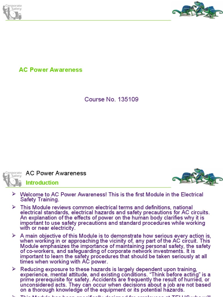 AC Power Awareness Training Module | PDF | Electric Power Distribution ...