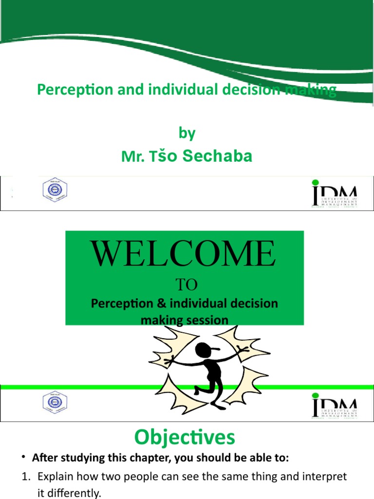 OB Unit 2.4 Perception and Individual Decision Making | PDF | Decision Making | Creativity