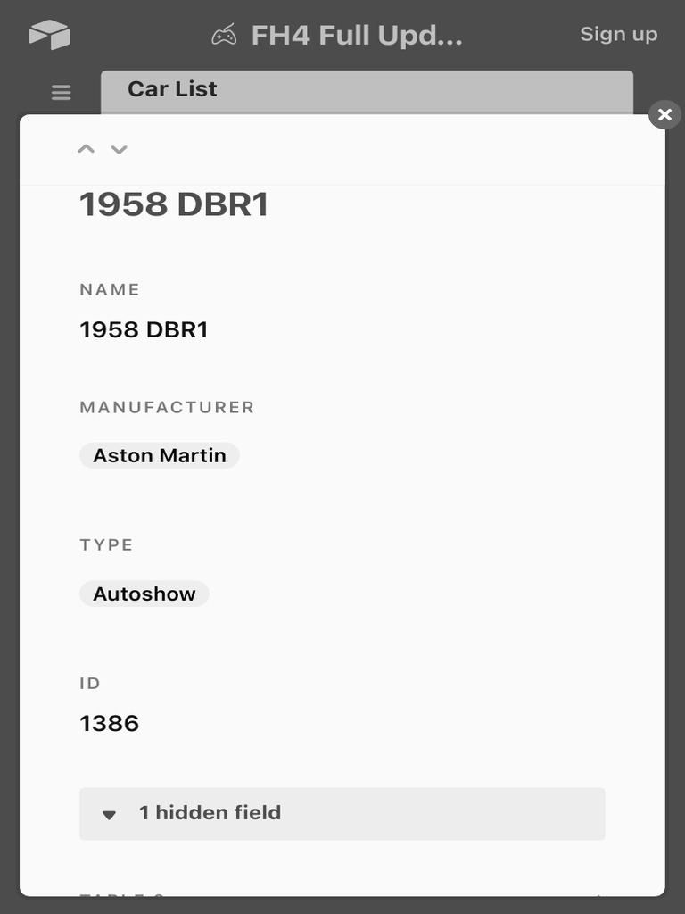 Airtable - FH4 Full Updated Car ID List - Konman | PDF